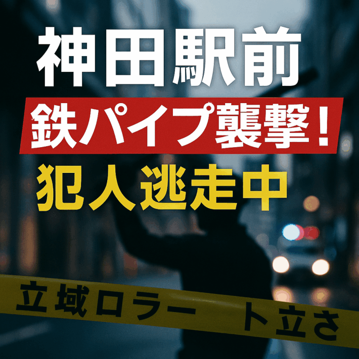 【神田駅 鉄パイプ襲撃】作業着姿4人組が男性2人を襲撃、現在逃走中！ - TOPITIZE